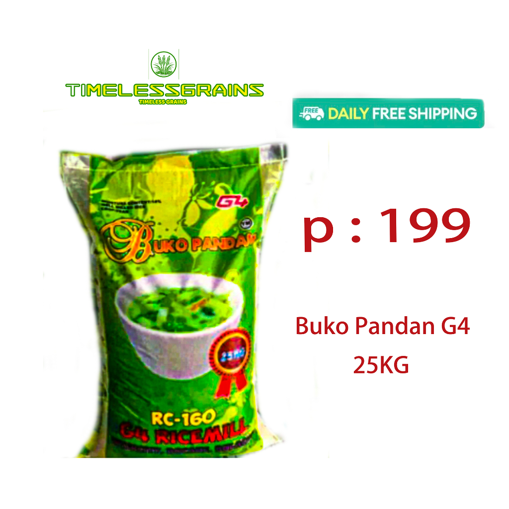 Timeless Grains Rice Buko Pandan G4 Rice Quality Premium Rice 25kg ...