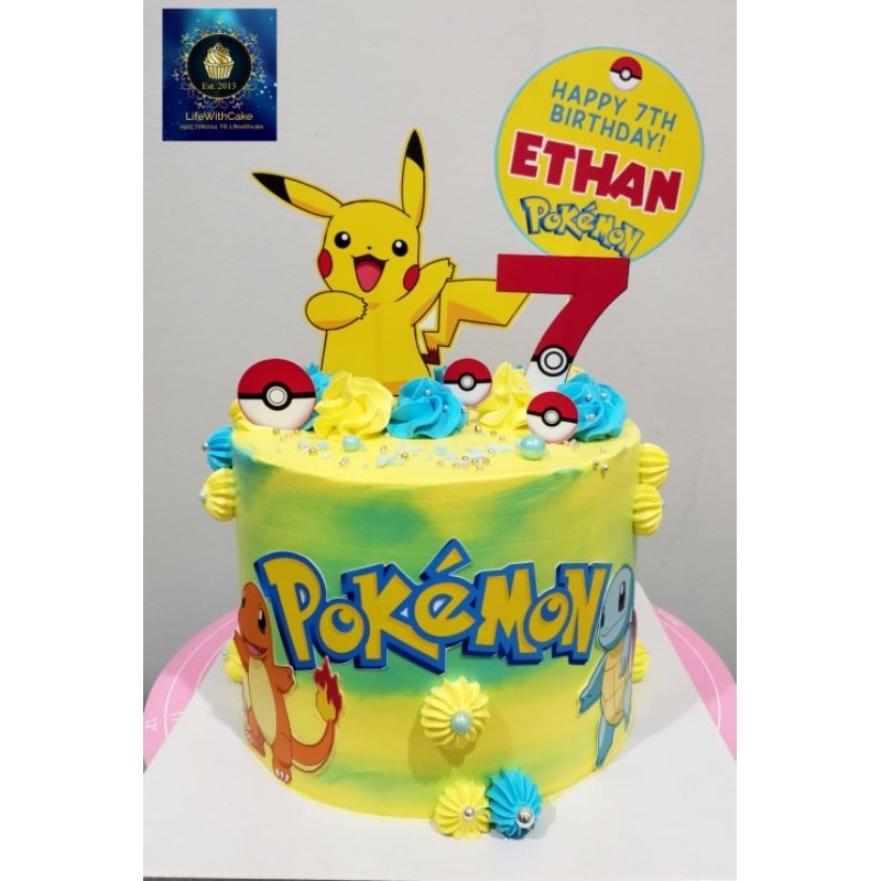 Pokemon Pikachu cake topper/ PRINTED/ PERSONALIZED WITH NAME AND AGE ...