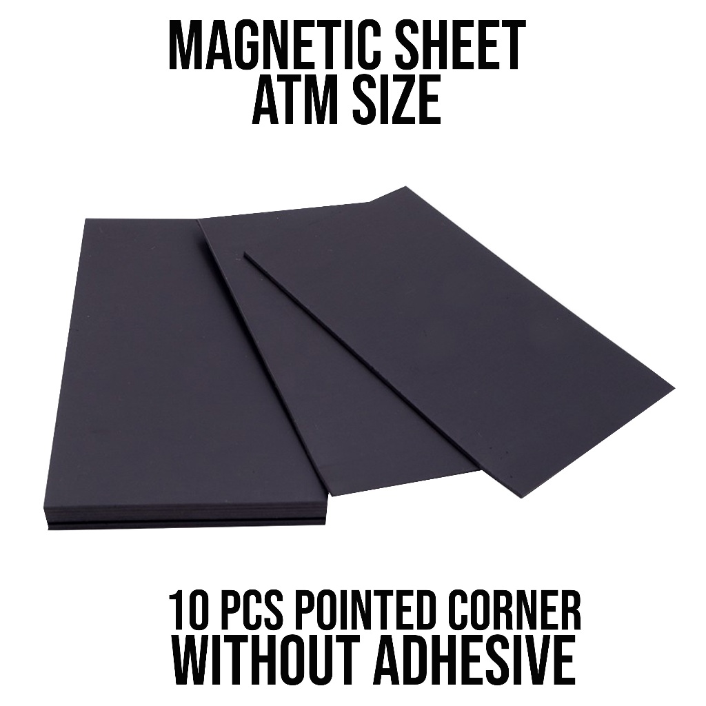 10pcs Magnetic Sheet ATM Size with Adhesive & Non- Adhesive (86mm x 54mm) for DIY Ref Magnet ...