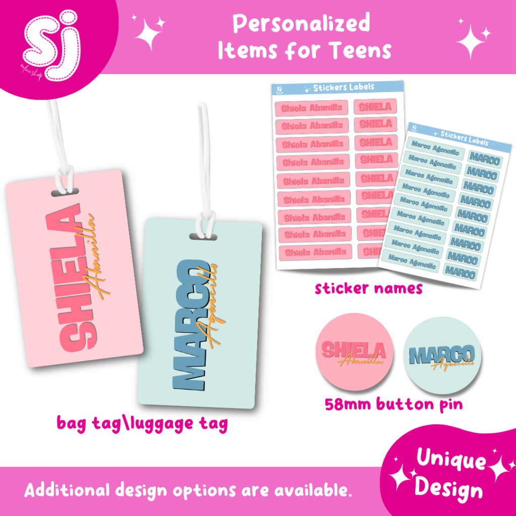 Personalized Sticker | Luggage Tag | Button Pin | Sticker for Teens ...