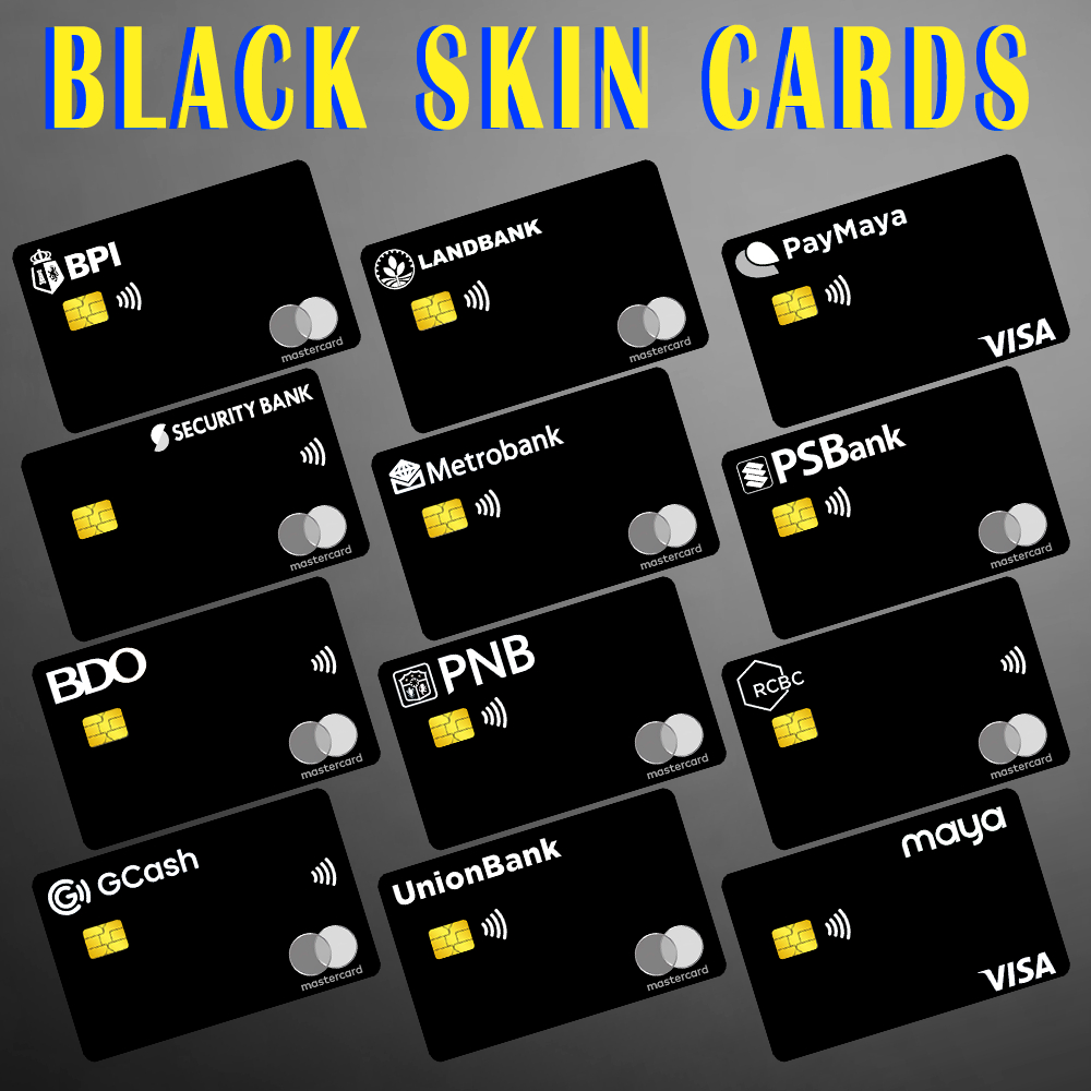 BLACK SKIN CARDS - ATM/CREDIT/DEBIT/BEEP SKIN CARD STICKER LAMINATED ...