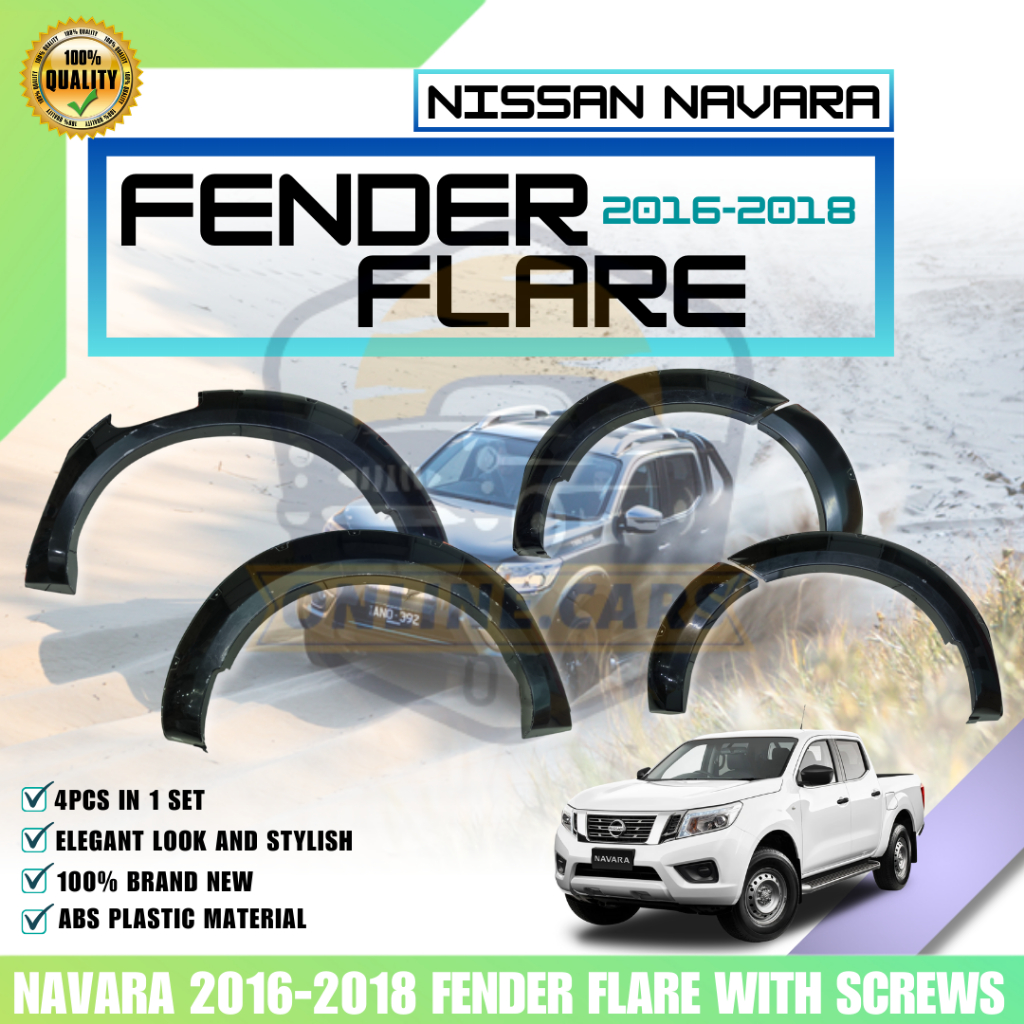 OC NAVARA 2016-2018 FENDER FLARE WITH SCREWS (10803) | Shopee Philippines