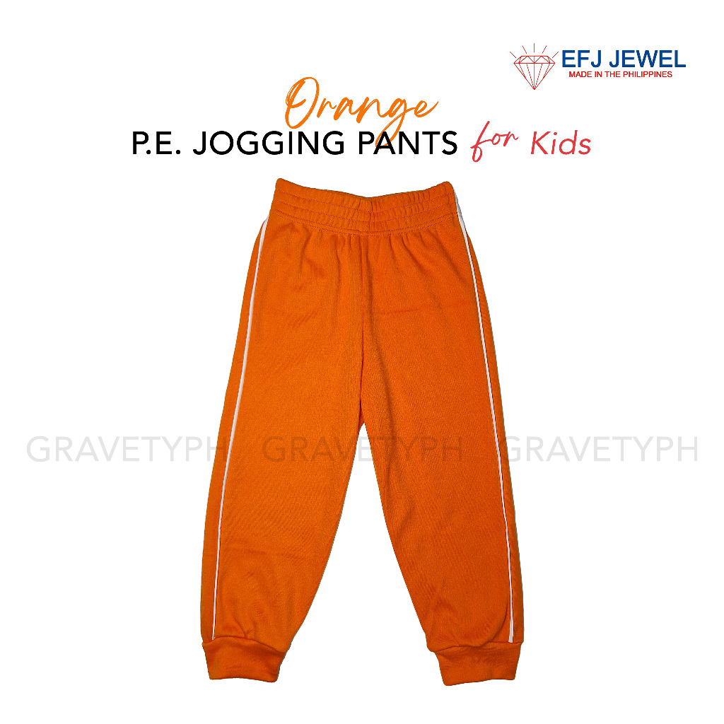 ORANGE Jogging pants / P.E. Pants for KIDS - EFJ JEWEL Brand | Shopee ...