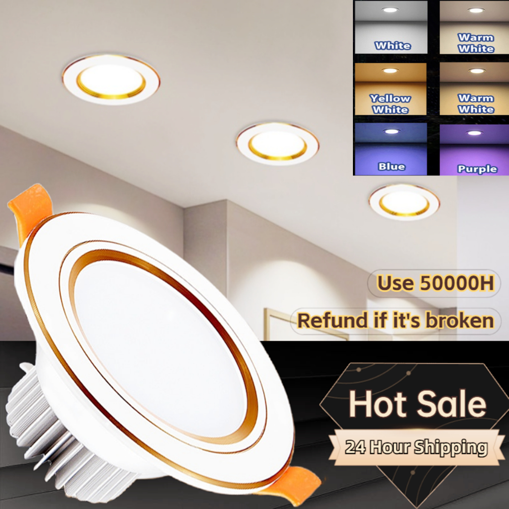 LED Downlight Ceiling Lights Tricolor Dimming High Quality Aluminum Pin ...