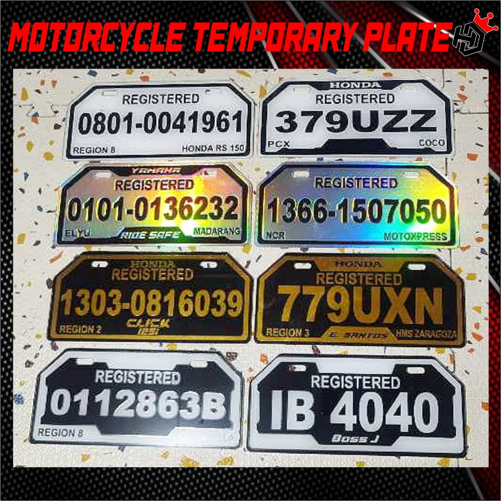 TEMPORARY PLATE FOR MOTORCYCLES | Shopee Philippines