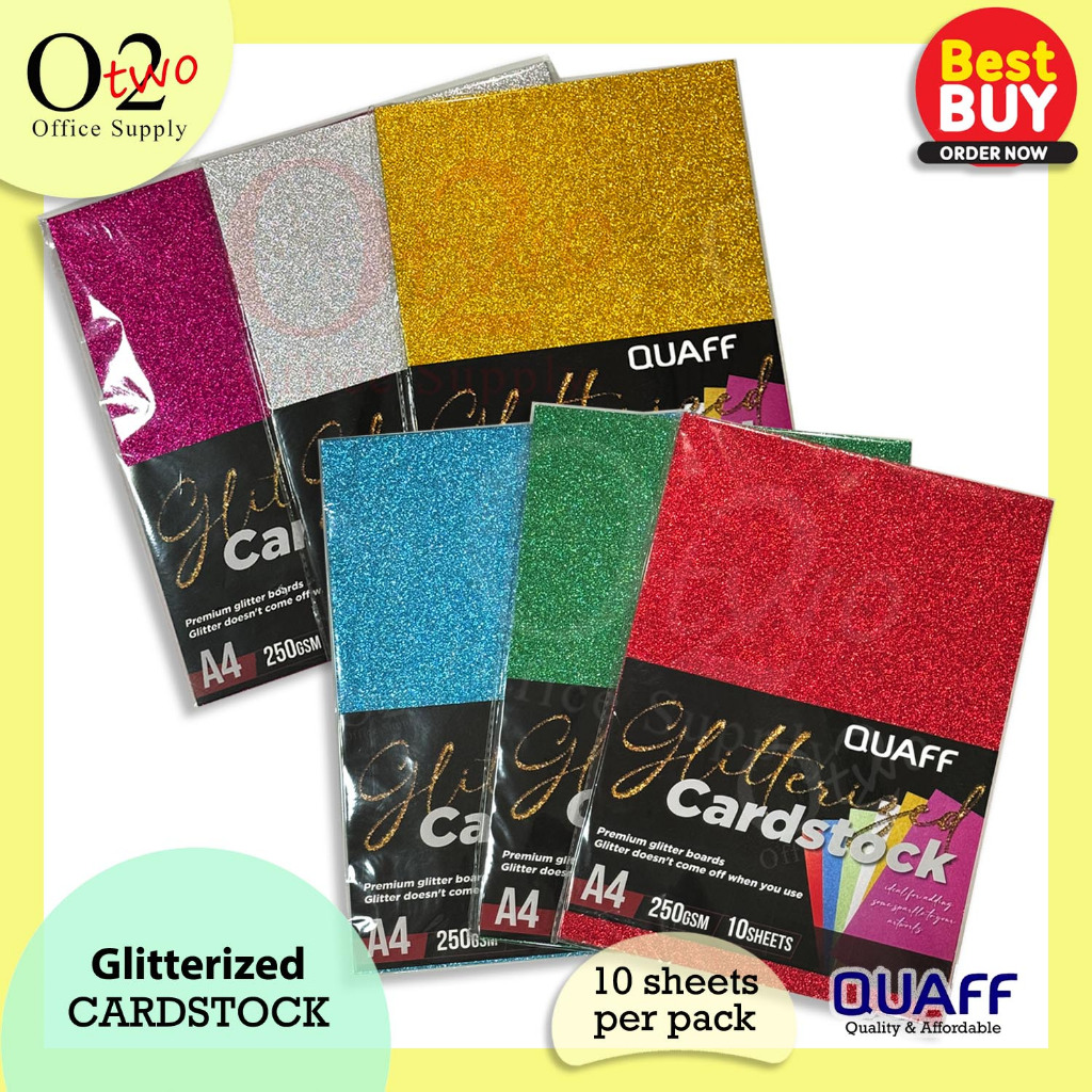 QUAFF Glitterized CARDSTOCK A4 250gsm (10 Sheets) | Shopee Philippines