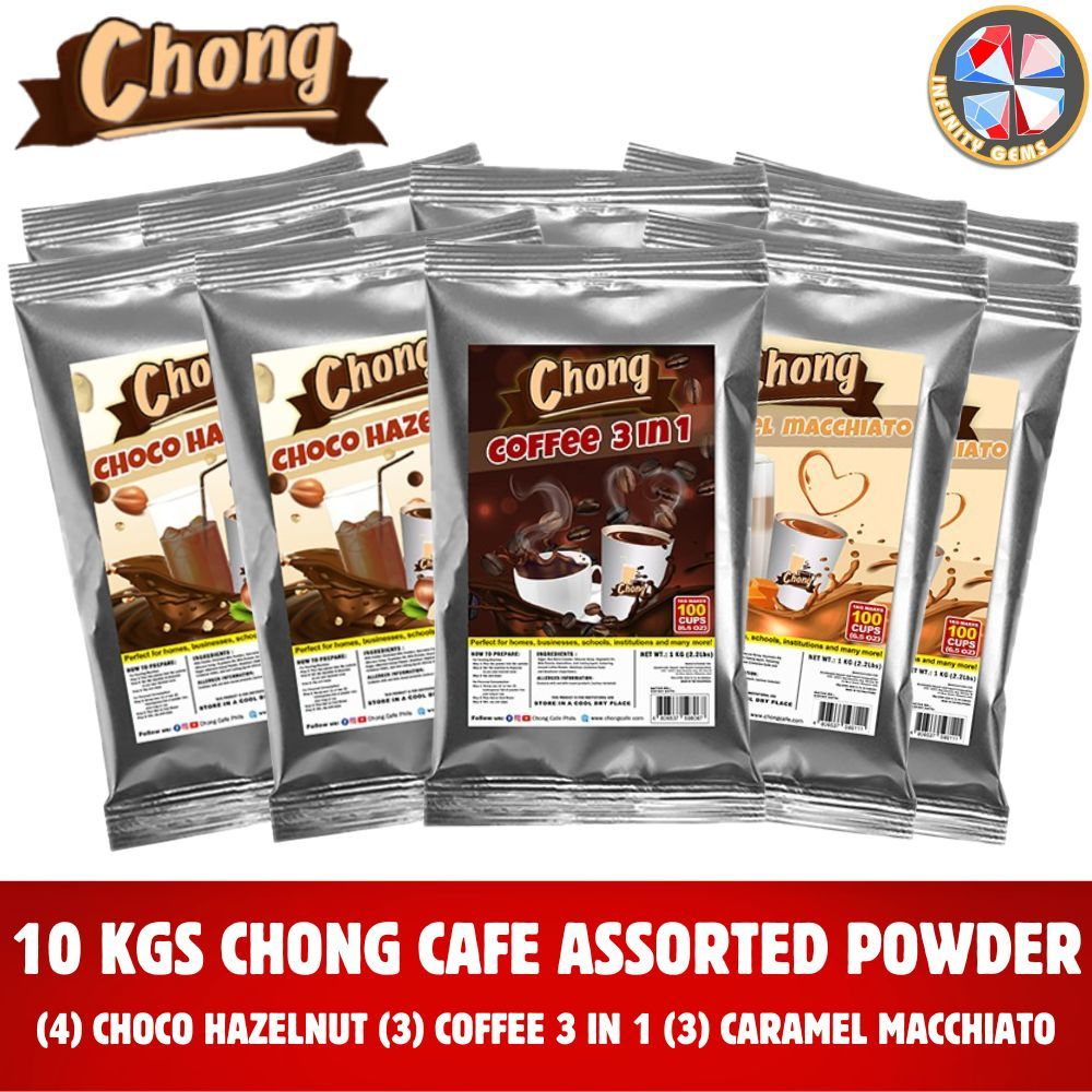 10 KGS CHONG CAFE ASSORTED PREMIXED POWDER (4) CH (3) 3IN1 (3) CM ...