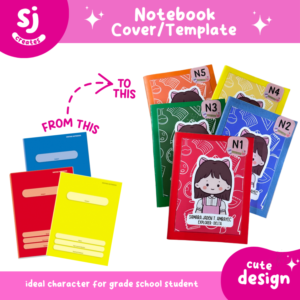 Personalized Notebook Template Cover | Notebook Cover Sold Per Sheet ...
