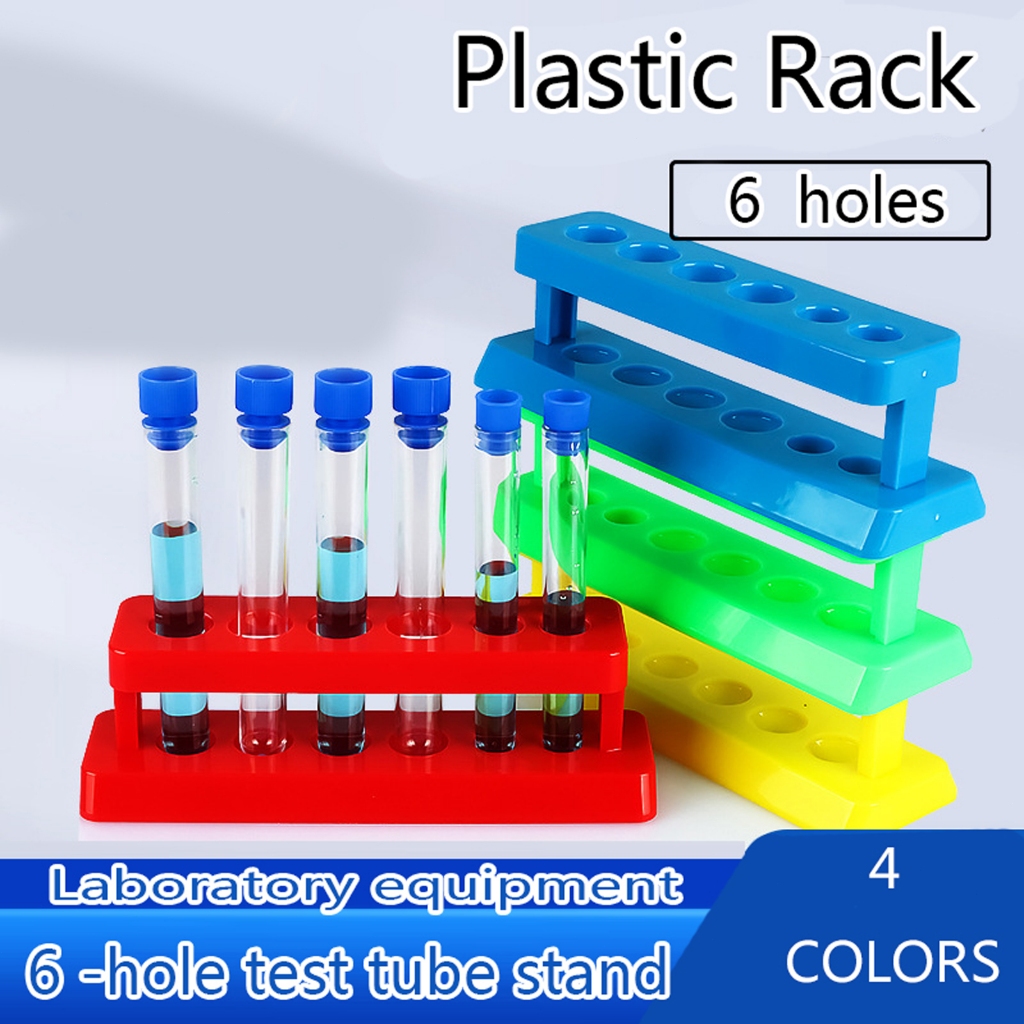 6 Hole Plastic Test Tube Holder Rack Detachable Drying Rack Scientific ...