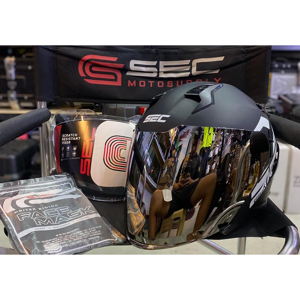 SEC REFLUX Half Face Helmet (Free Visor and Spoiler) | Shopee Philippines