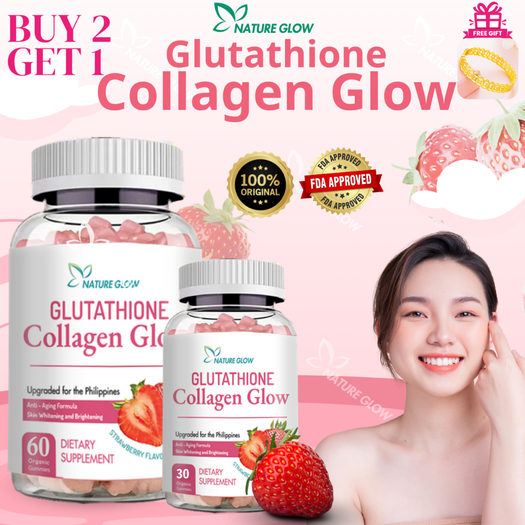NATURE GLOW Glutathione Collagen Glow Gummies Original Anti-Aging ...