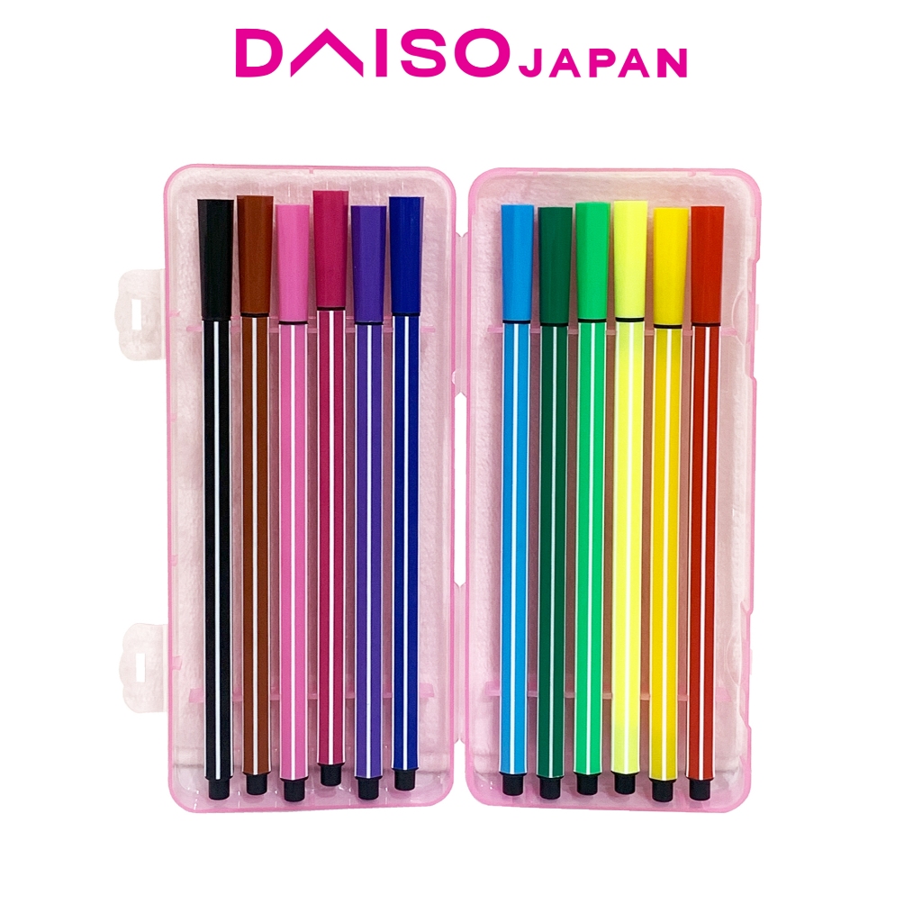 Daiso Water-based Color Pens with Case (12 colors) | Shopee Philippines