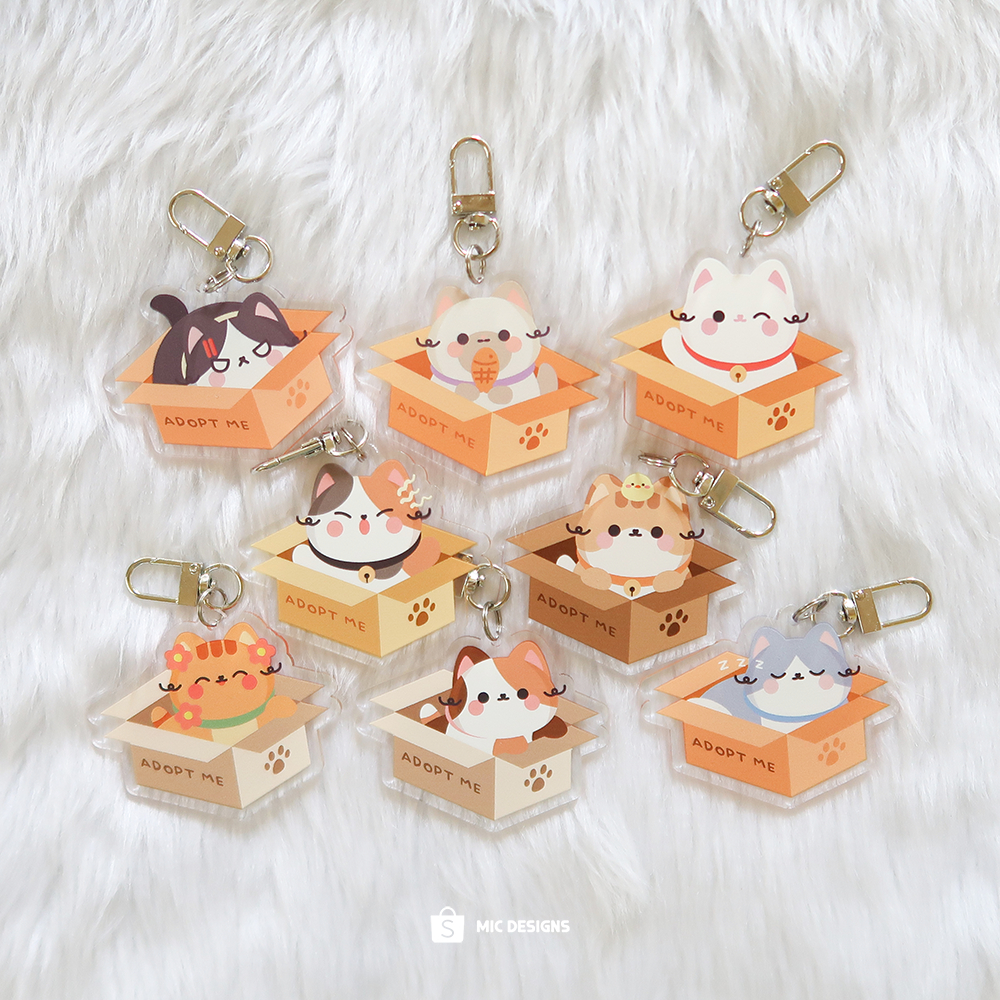 [ LIMITED STOCK ] Neko Box | Adopt Me Cats | Acrylic Keychain | Mic ...