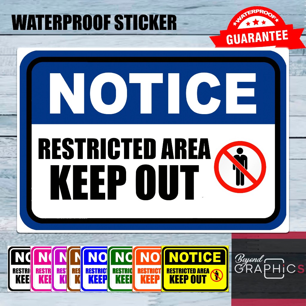 BG Restricted Area Do Not Enter Sign PVC Sticker Metal Sheet | Shopee ...