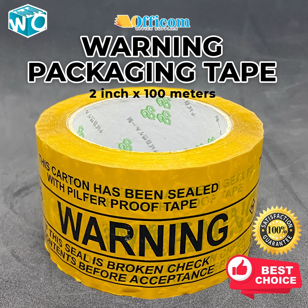 WARNING Packaging Tape 100mtrs Fragile Strong Hold Self-adhesive 6cm ...