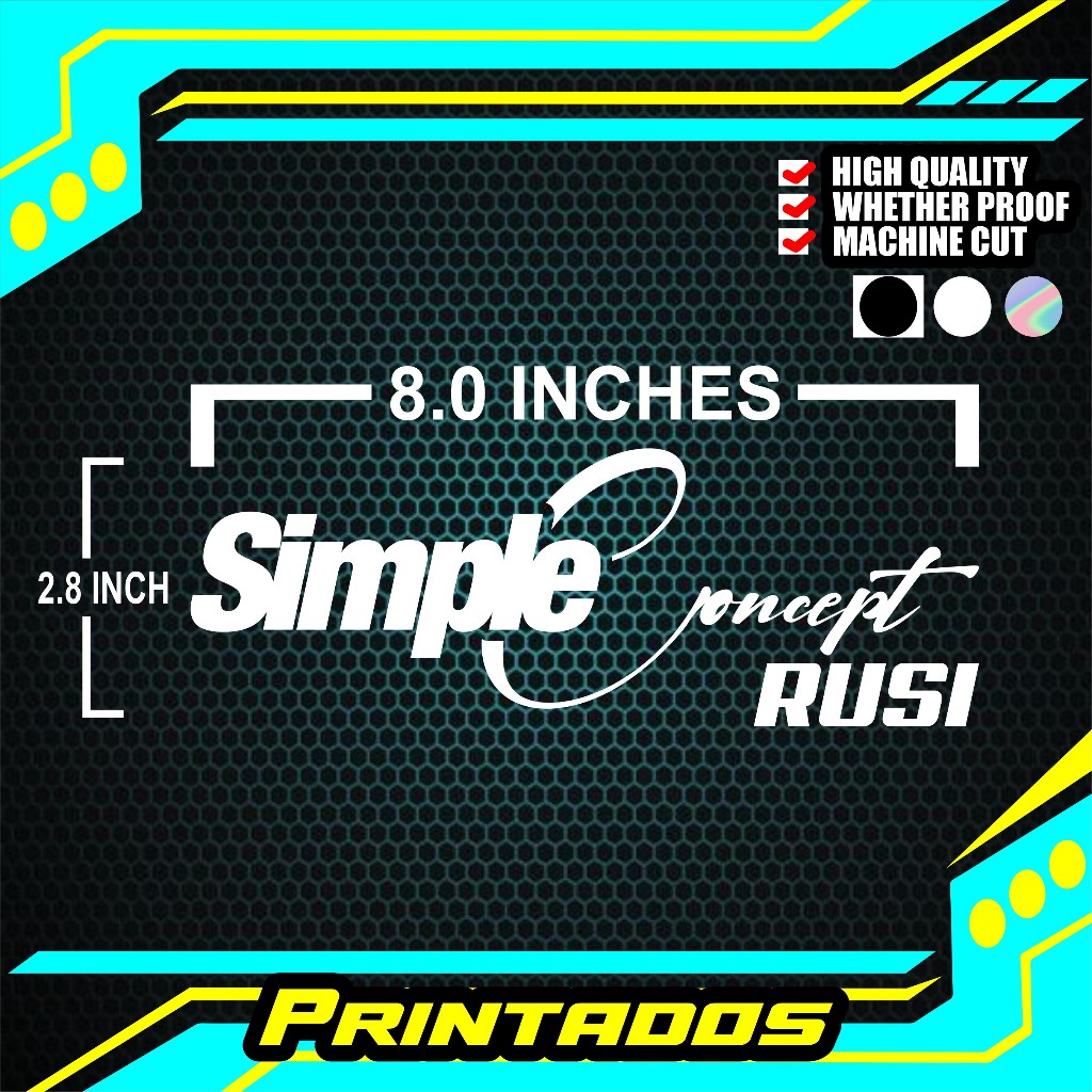 ORIGINAL SIMPLE CONCEPT RUSI decal sticker cutout for car , motorcycle ...