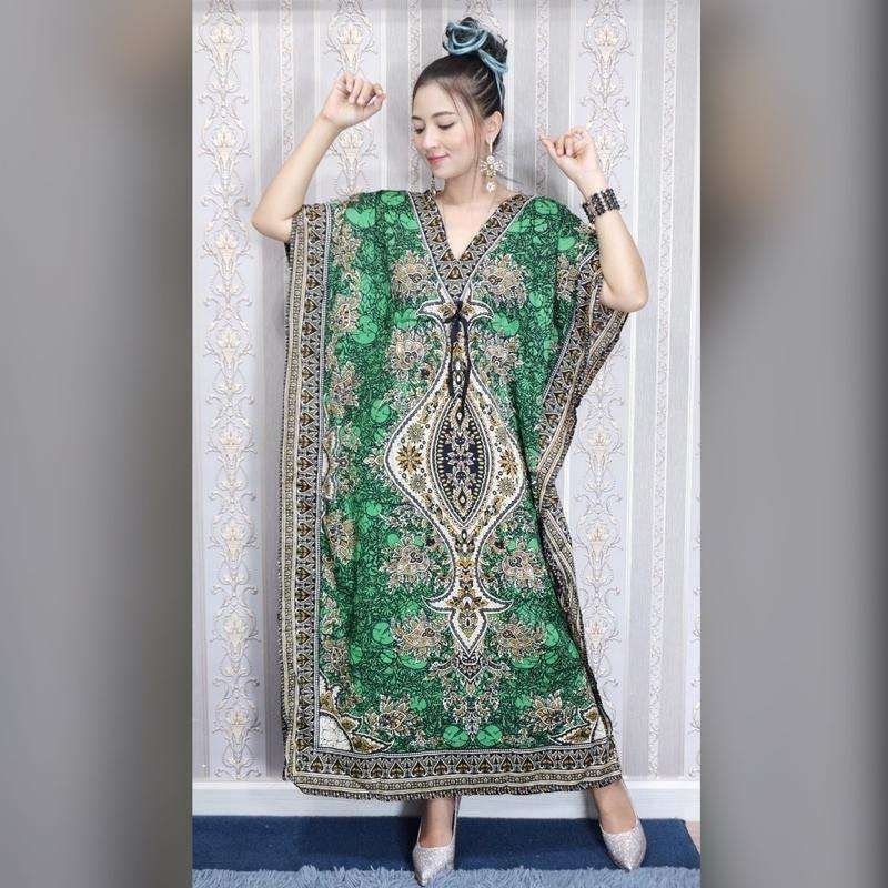 design KAFTAN LONG Daster dress V-neck ( FIT to 2XL ) | Shopee Philippines