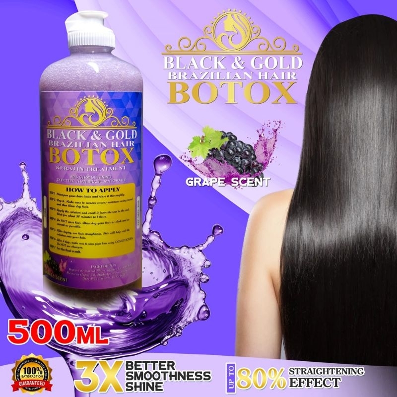 Black&gold Brazilian hair botox 500ml (Grapes ) | Shopee Philippines