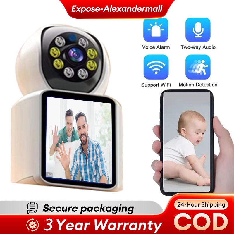 2 in 1 CCTV Video Call and Monitor WiFi Surveillance Camera, IPS Screen ...