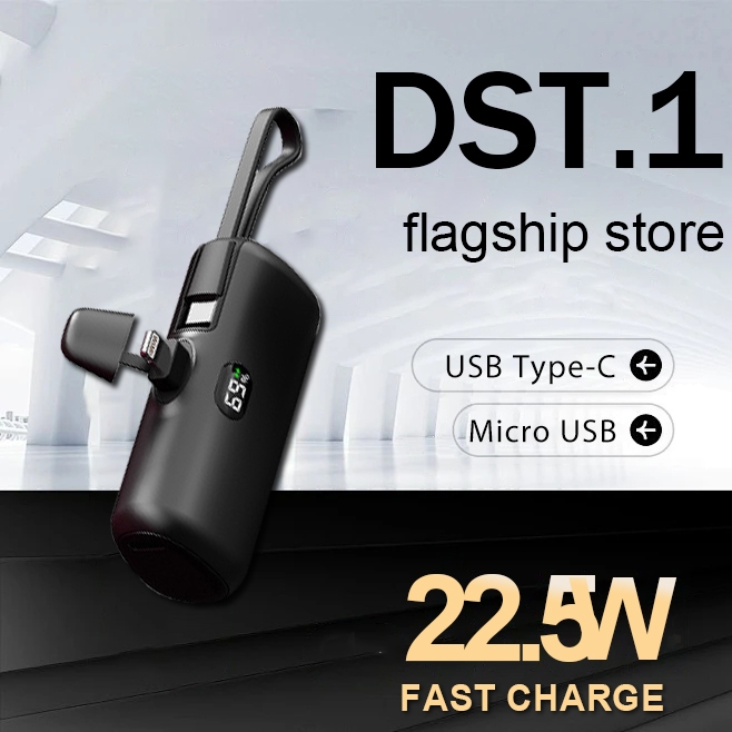DST.1 Powerbanks 8000mAh 2 in1 Mini Portable Power Bank with Built-in ...