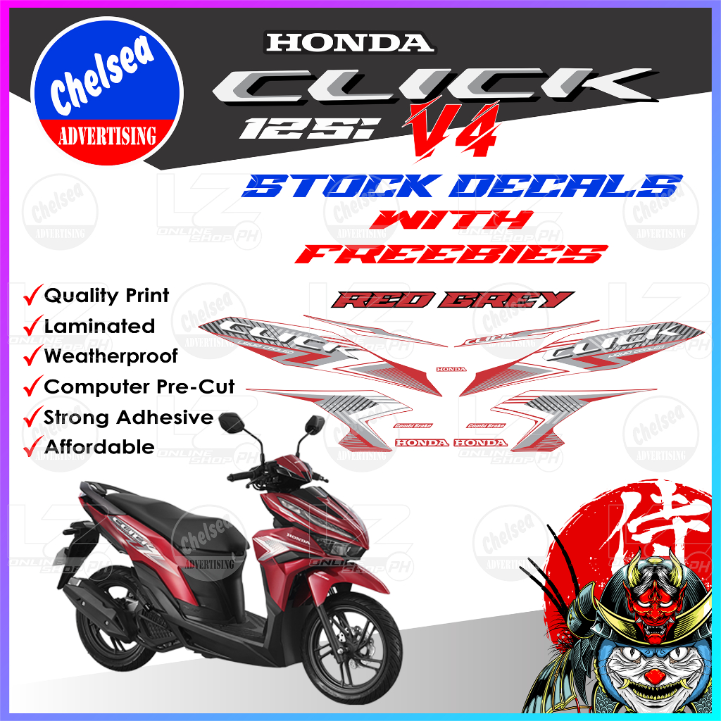 Honda Click 125i V4 Stock Decals / Stickers with freebies | Shopee ...
