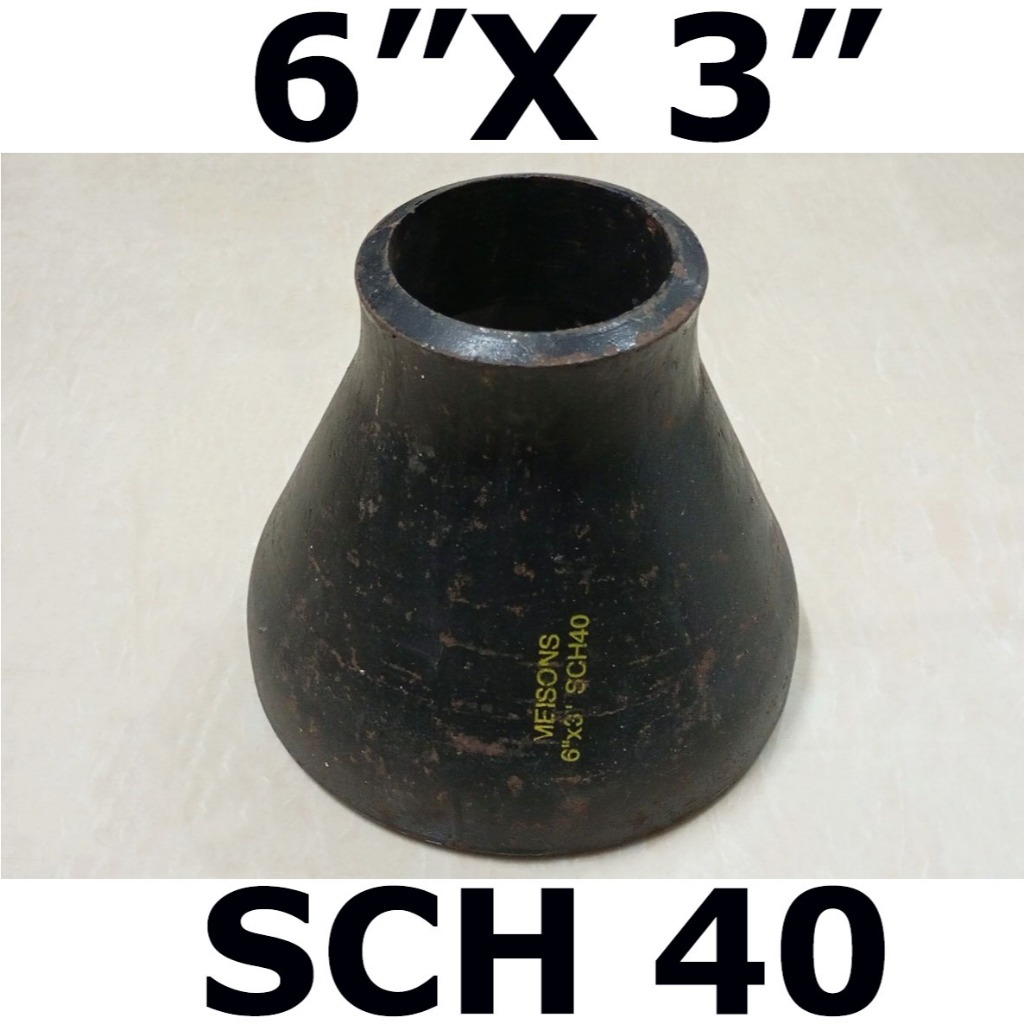 BI CONCENTRIC REDUCER 6" X 3" SCH40 BUTTWELD WELDING BLACK IRON === 6 ...