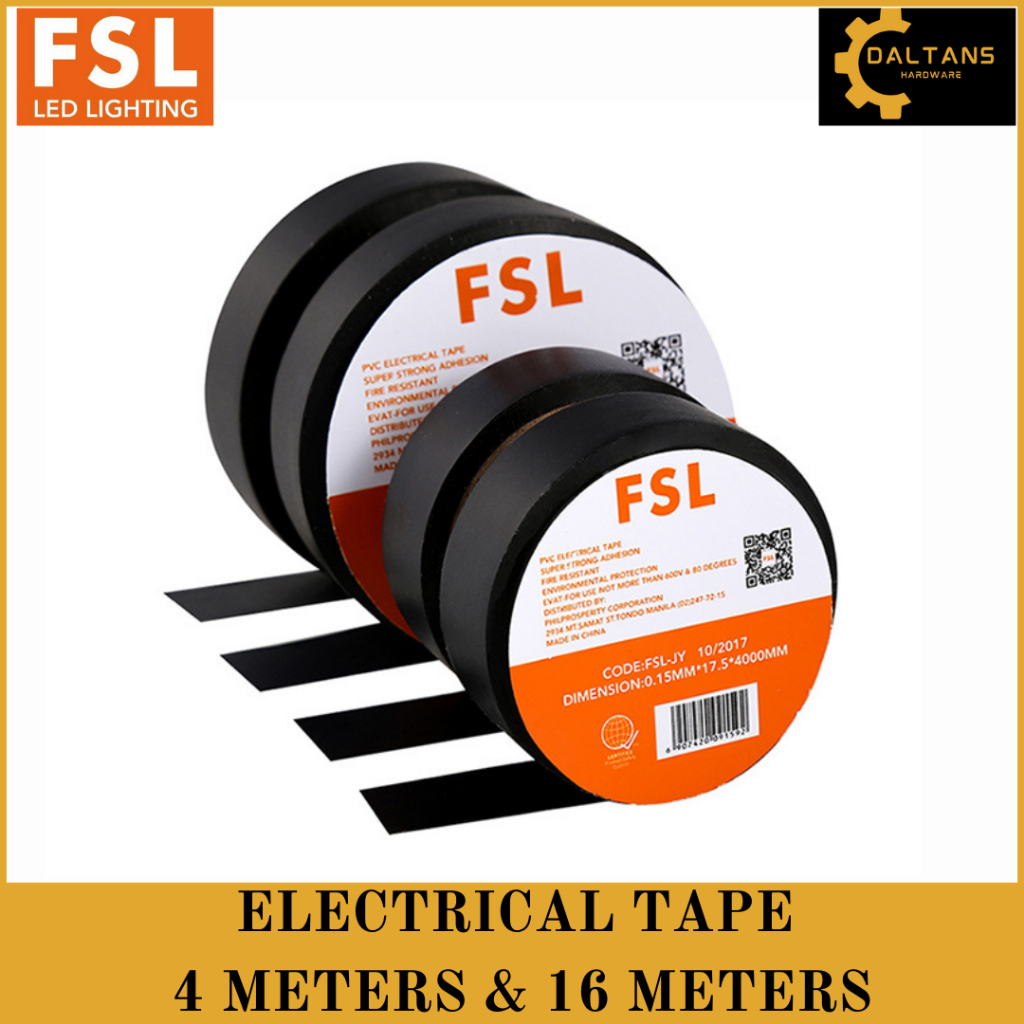 FSL ELECTRICAL TAPE 4 METERS AND 16 METERS | Shopee Philippines