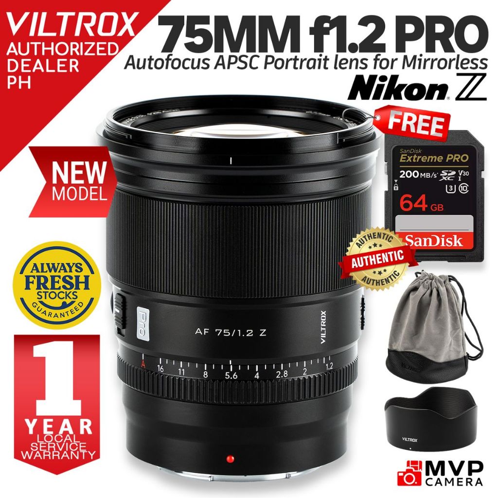 VILTROX 75mm f1.2 AF PRO Nikon Z mount Zmount Autofocus Prime APSC MVP CAMERA | Shopee Philippines