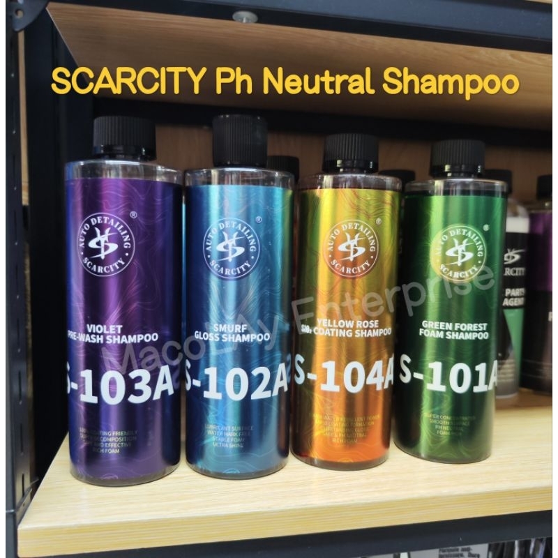 SCARCITY SHAMPOO, Green Forest, Smurf Gloss, Violet Touchless, Yellow ...