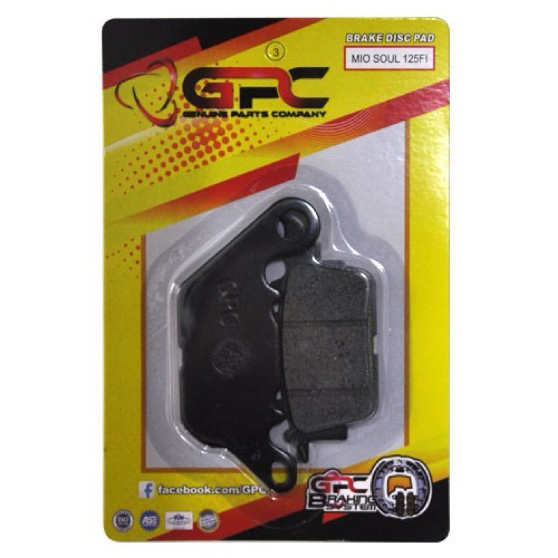 GPC Brake Pad (front) Mio Soul i 125 - Aerox - NMAX - Sniper 150/155 ...