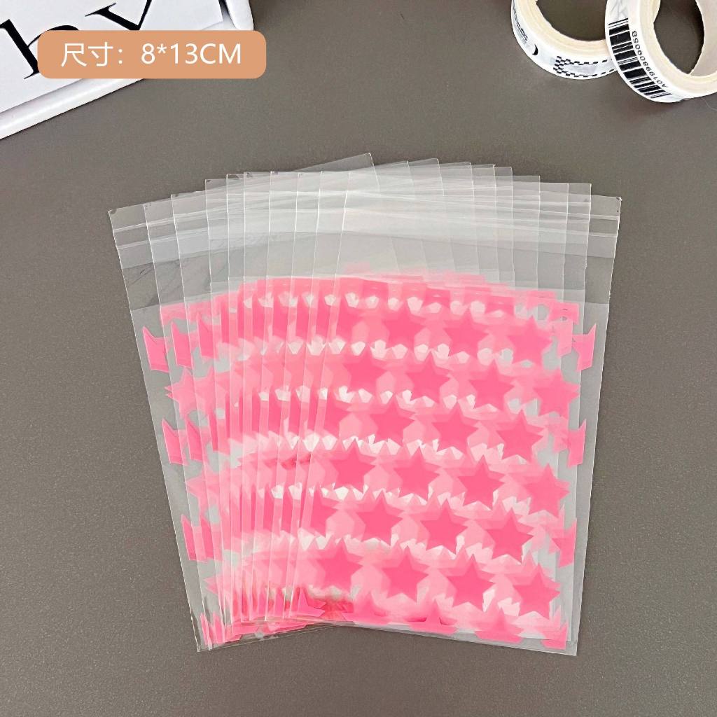 50Pcs ins Star Self Sealing Bag Packaging Toploader Transparent ...