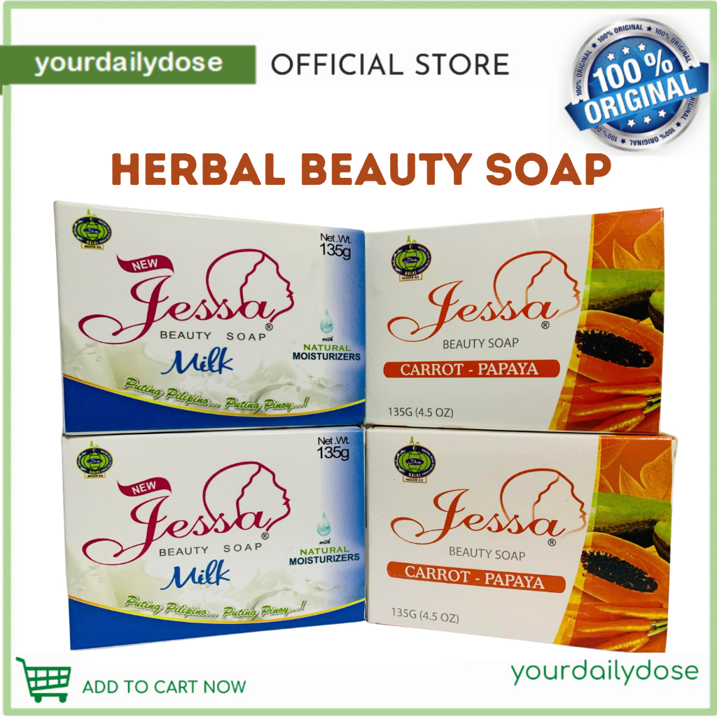 ORIGINAL Jessa Beauty bar soap 135g MILK | PAPAYA | Shopee Philippines