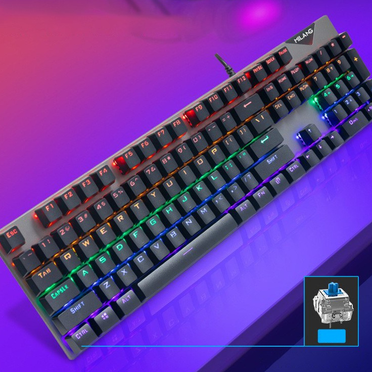 Mechanical keyboard green axis 104 keys USB wired professional game ...