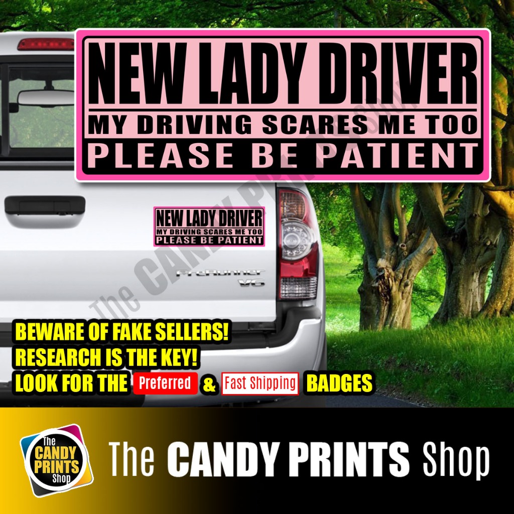 LIMITED EDITION : Magnetic Waterproof New Lady Driver Signs for Car ...