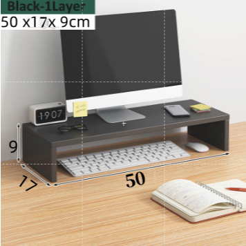 Wooden Monitor Stand 1Layer/2Layer Computer Monitor Riser Wood Laptop ...