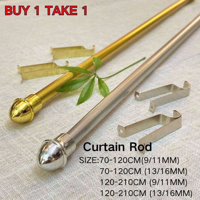 Curtain Rod Adjustable Extendable Rod Set Curtain Pole With Screws And ...