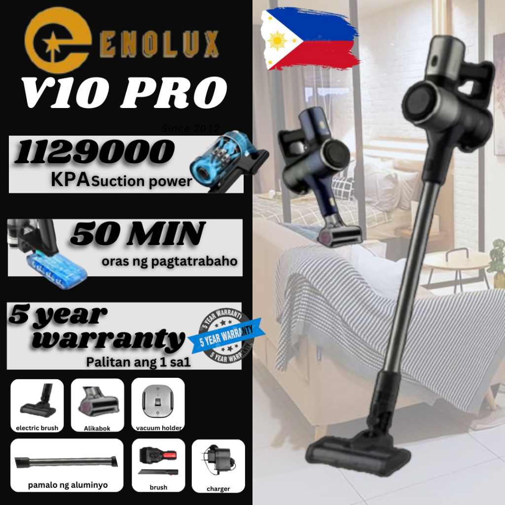 ENOLUX New V10 Cordless Vacuum Cleaner FREE dust mite 5 Years Warranty ...
