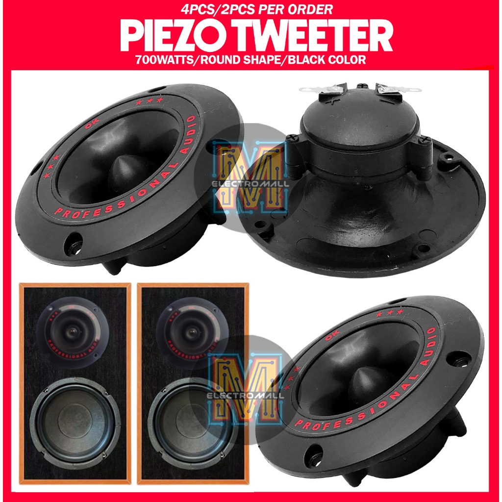 ⭐4PCS Piezo Bullet Round Tweeter Black 700W Heavy Duty ⭐ | Shopee ...