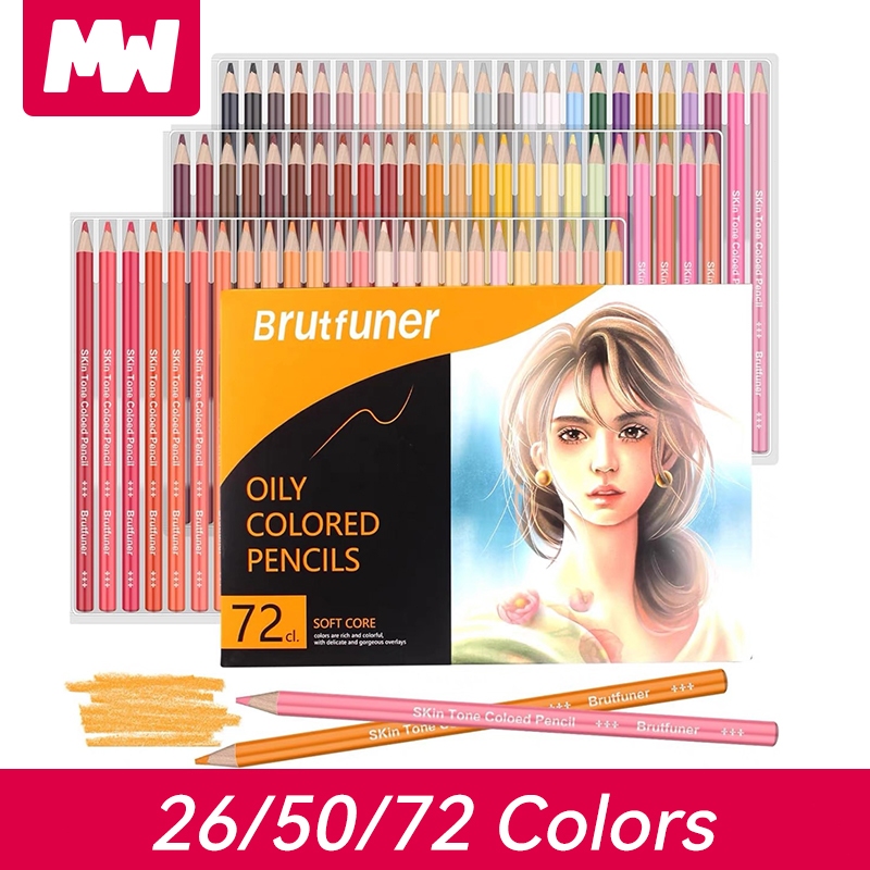 MW Brutfuner 26/50/72 Skin Tones Color Pencil Set Oily Colored Pencils ...