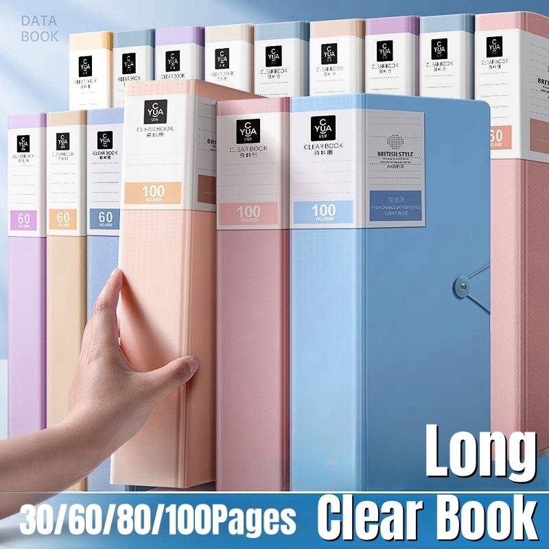 Presentation Book Long Clear Book with 30/60/80/100 Pages Art Portfolio ...