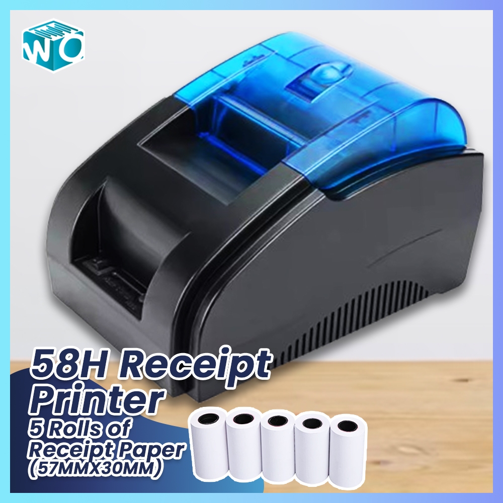 58H Receipt Printer (Bluetooth/USB) 58MM Printer POS Mini Printer with ...