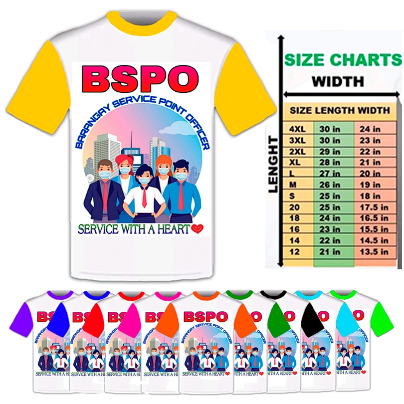 BSPO T-SHIRT - SUBLIMATION PRINT - ASSORTED SLEEVE COLOR | Shopee ...