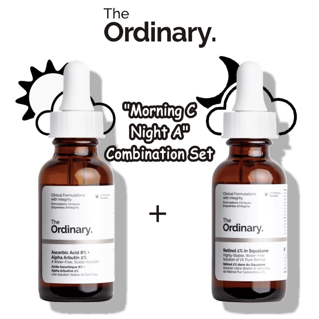 The Ordinary Vitamin C & Retinol Set / Morning Prevent & Night Correct ...