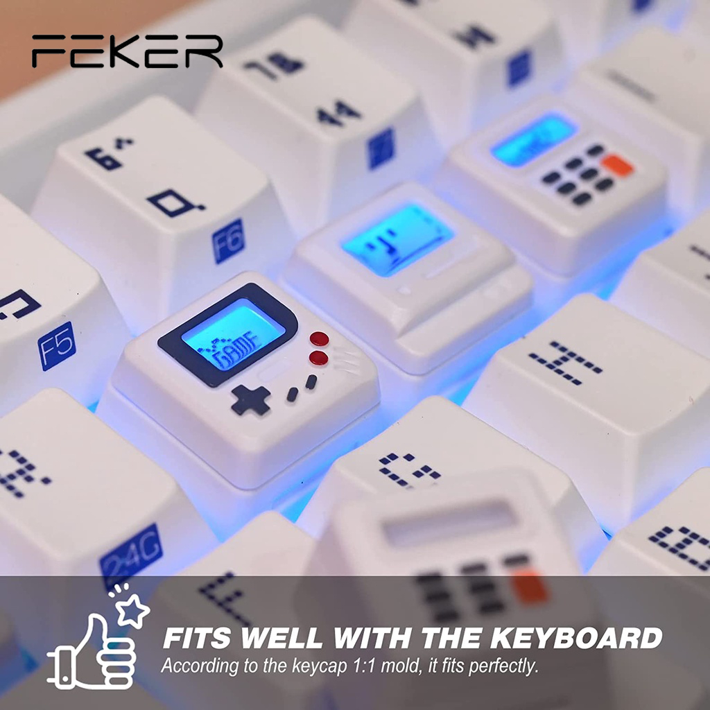 FEKER K-04 Custom Keycaps Cherry Profile Backlit DIY Retro Style for MX ...
