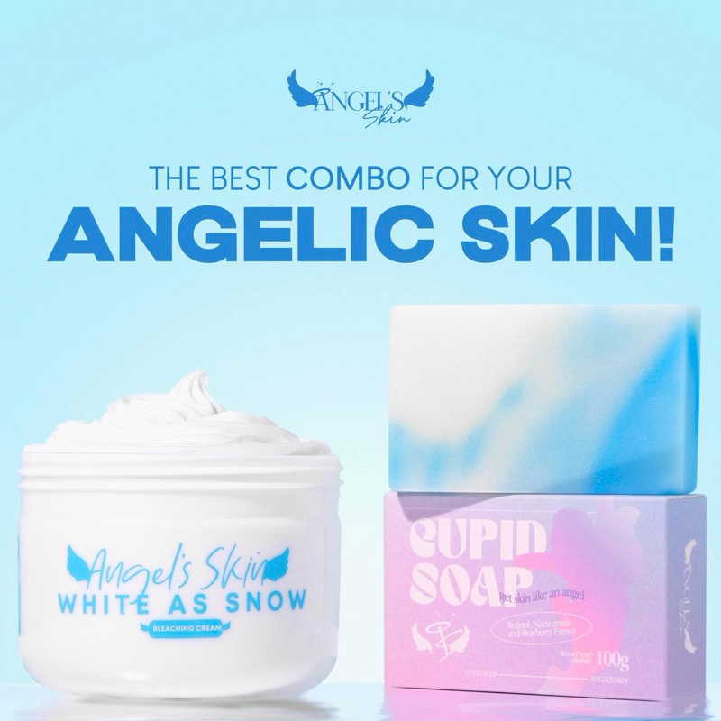 Angel's Skin White as Snow Bleaching Cream & Cupid Soap | Shopee ...