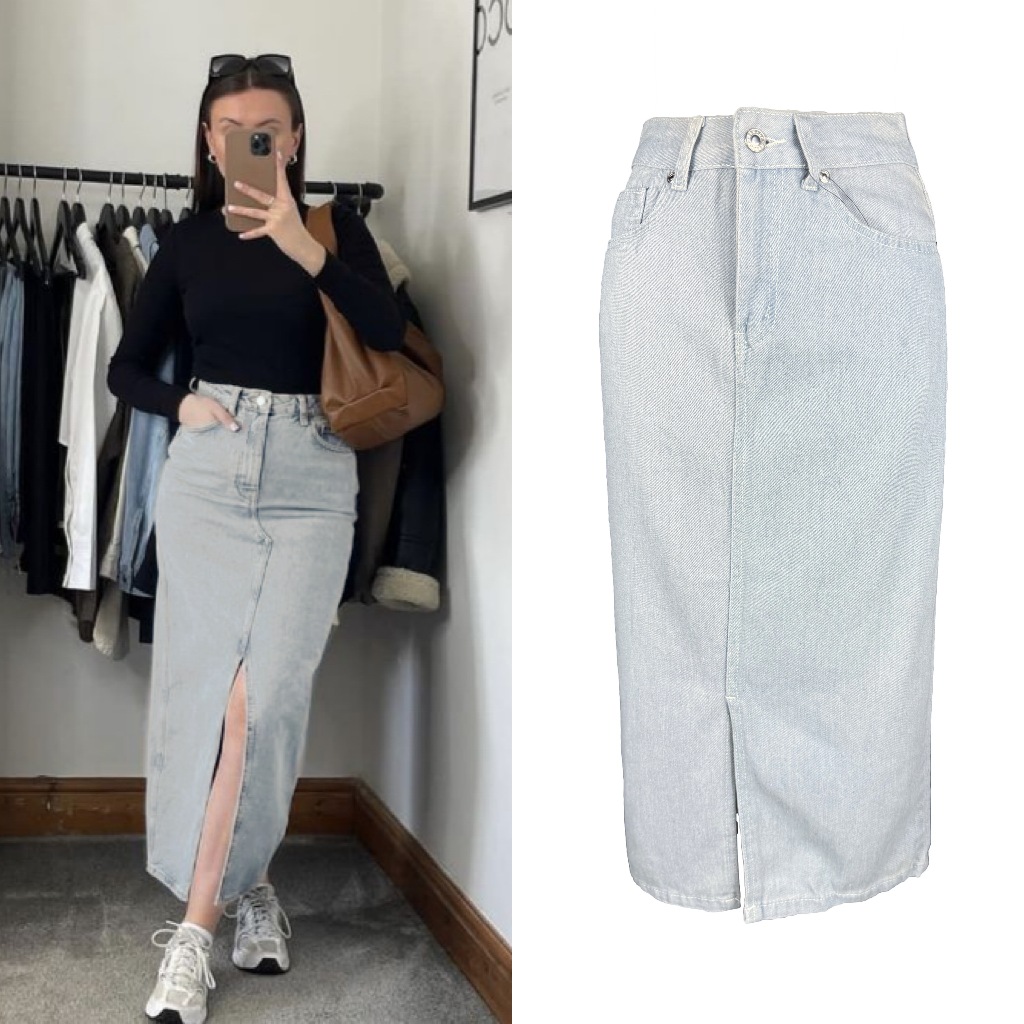 Y2K 90s Retro Maxi Denim Skirt Maong Palda Jeans Korean Style Skirt ...