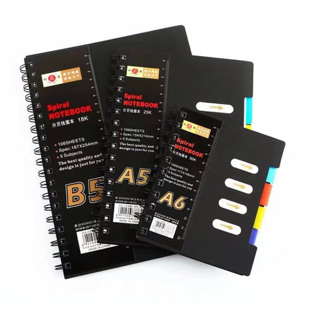 B5 Binder Notebook With Color Card Classification Divider B5 Notebook ...