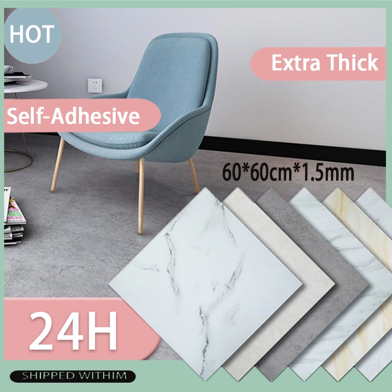 Marble Vinyl tiles （60×60） self adhesive PVC tiles 3D Vinyl Floor ...