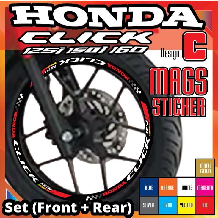 Honda Click Mags Sticker Front + Rear (125i/150i/160 set C) | Shopee ...