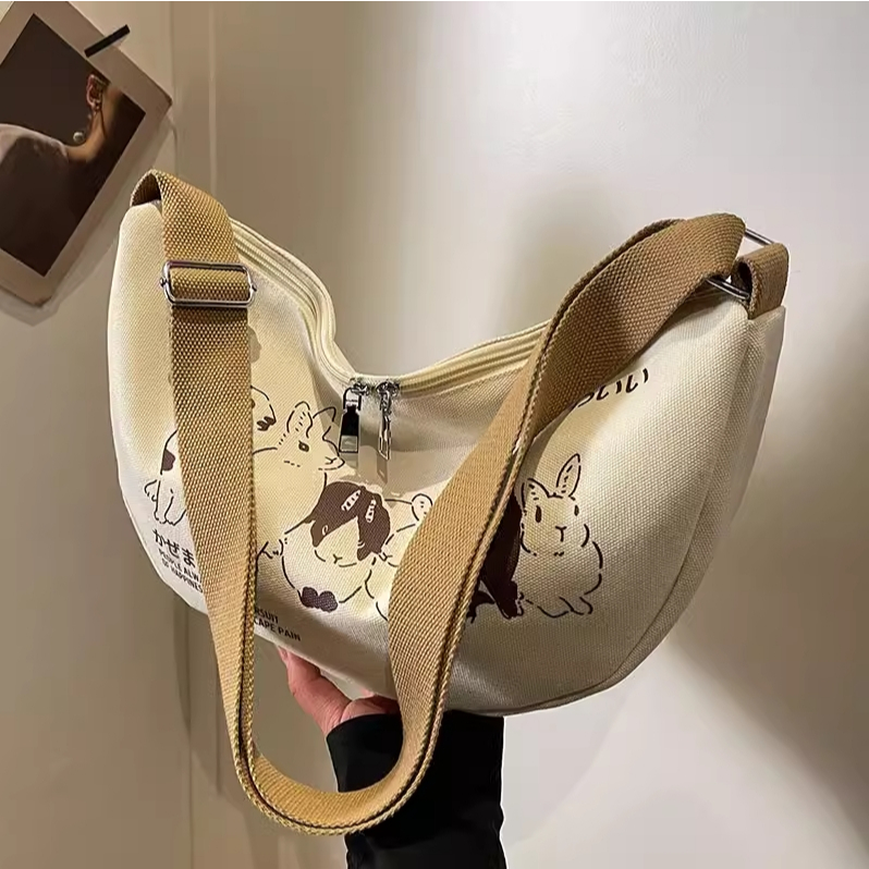 Japanese Cartoon canvas Dumpling Bag For Women large fashion cross body ...